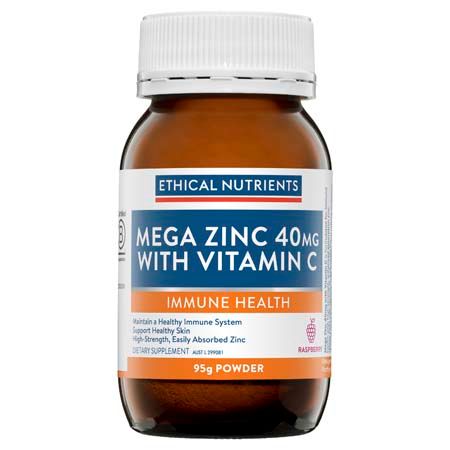 MEGAZORB MEGA ZINC WITH VITAMIN C RASPBERRY 95g
