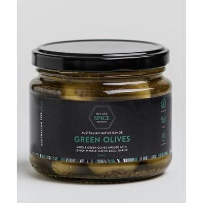 GREEN OLIVES IN BRINE WITH NATIVE SPICES 300ml
